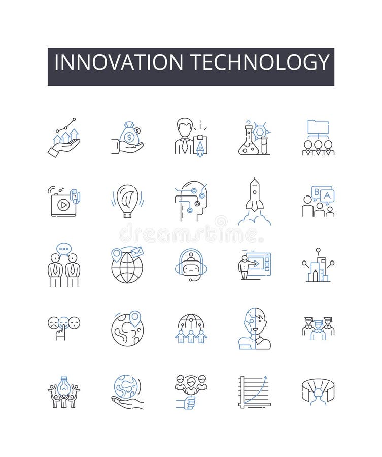 Innovation Technology Line Icons Collection. Creativity Art, Knowledge ...