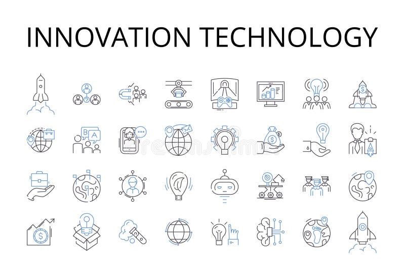 Innovation Technology Line Icons Collection. Creativity Art, Knowledge ...