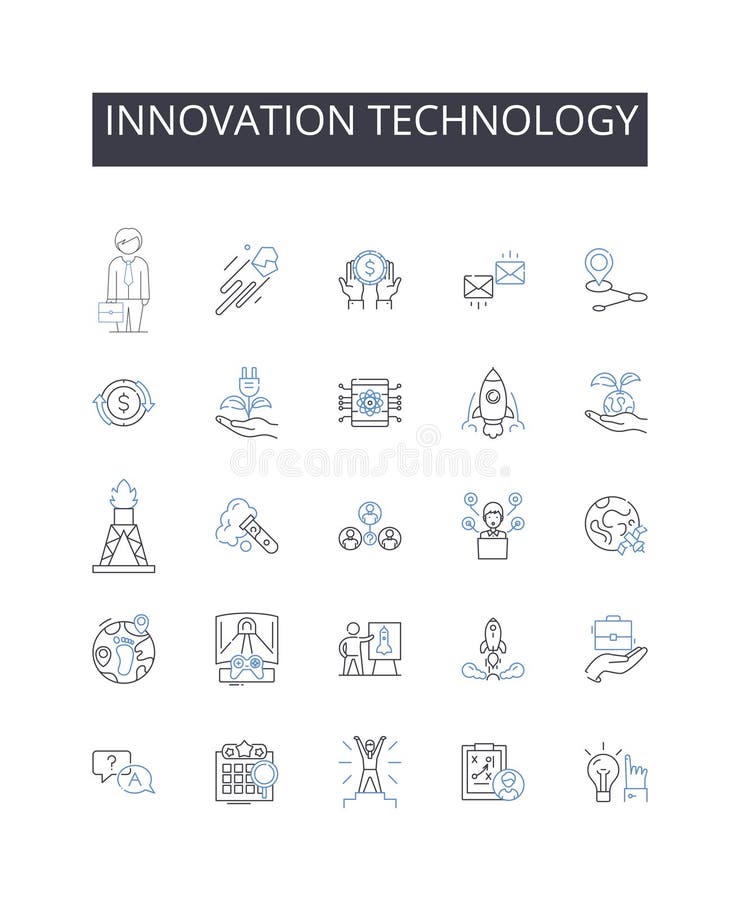 Innovation Technology Line Icons Collection. E-commerce, Virtual ...