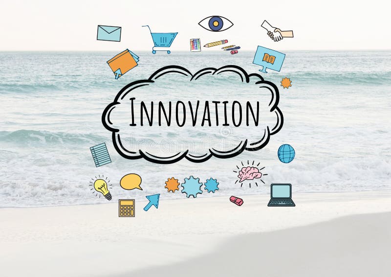 Innovation Text with Drawings Graphics Stock Illustration ...