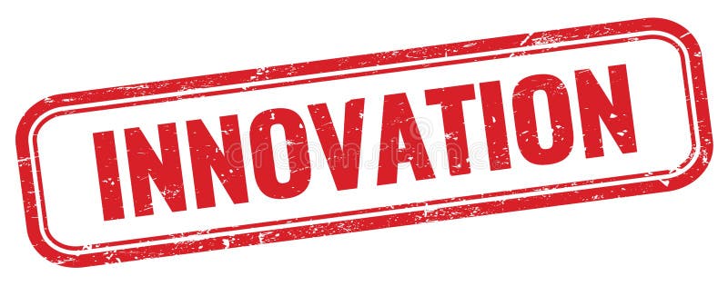 INNOVATION Text on Red Grungy Stamp Stock Illustration - Illustration ...