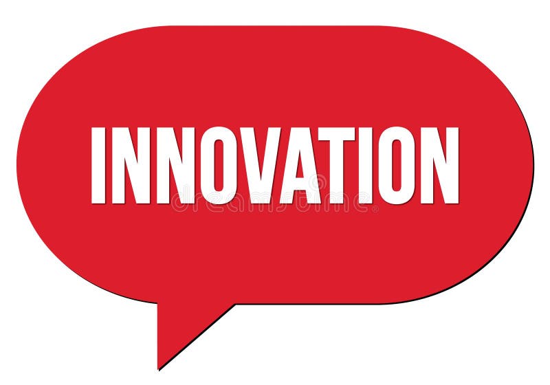 INNOVATION Text Written in a Red Speech Bubble Stock Illustration ...