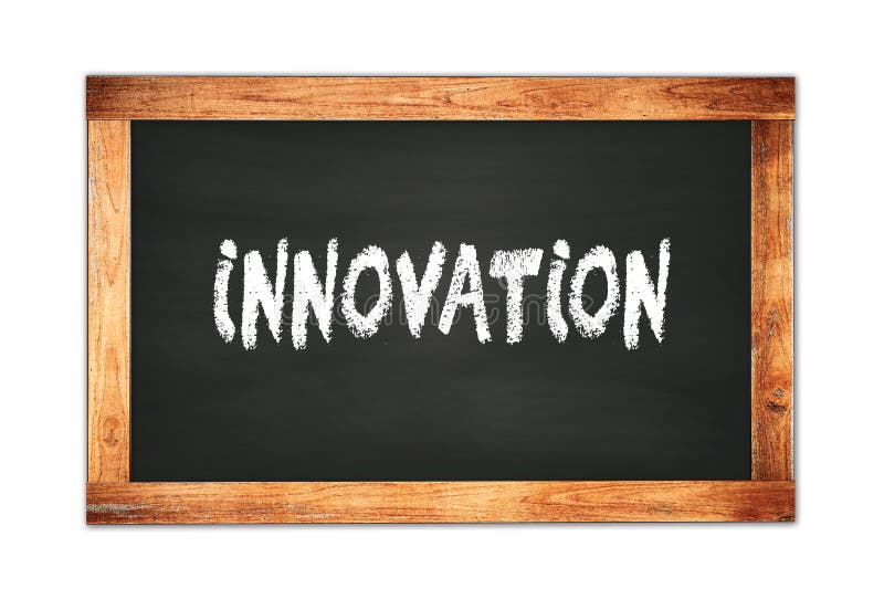 INNOVATION Text Written on Wooden Frame School Blackboard Stock ...