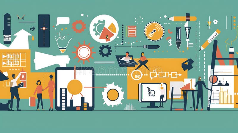 Innovation-themed Office Poster with a Collaborative Team Focus Stock ...