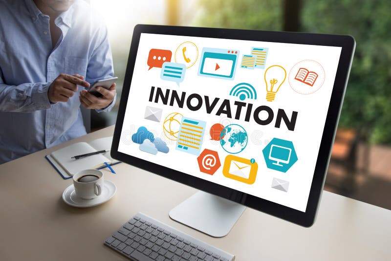 INNOVATION Think Creative Ideas Invent Knowledge Creative Process Stock ...