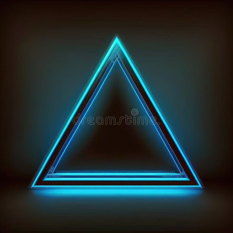 Innovation of Triangle Border Frame with Blue Neon Light Effects. Stock ...
