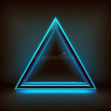 Innovation of Triangle Border Frame with Blue Neon Light Effects. Stock Illustration ...
