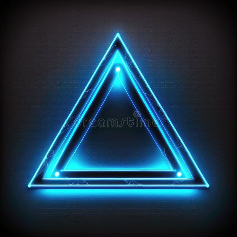 Innovation of Triangle Border Frame with Blue Neon Light Effects. Stock ...