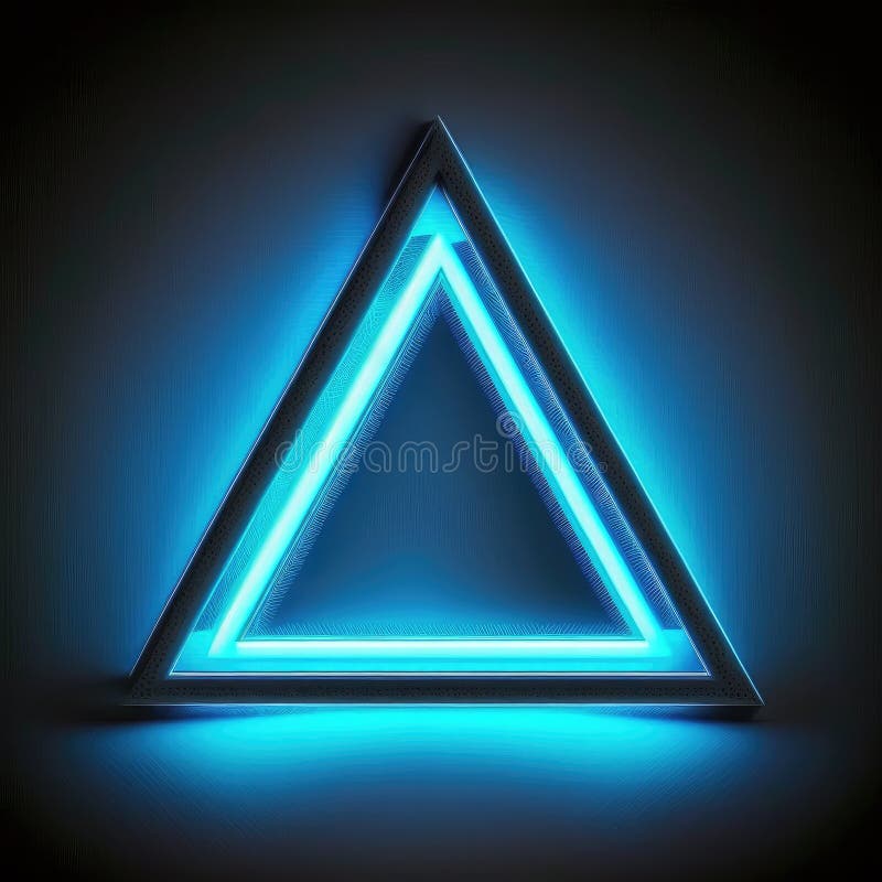 Innovation of Triangle Border Frame with Blue Neon Light Effects. Stock ...