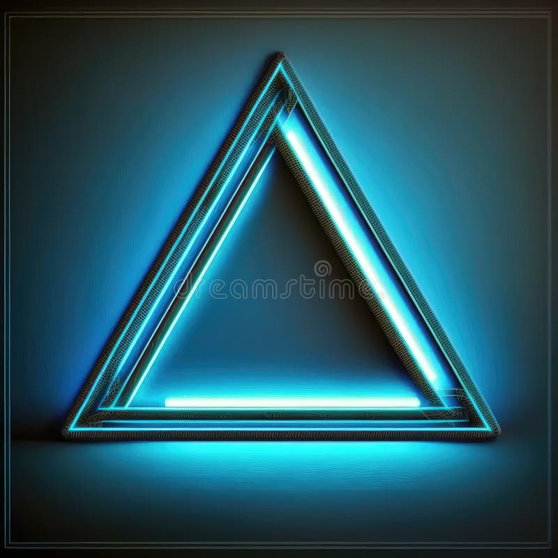 Innovation of Triangle Border Frame with Blue Neon Light Effects. Stock ...