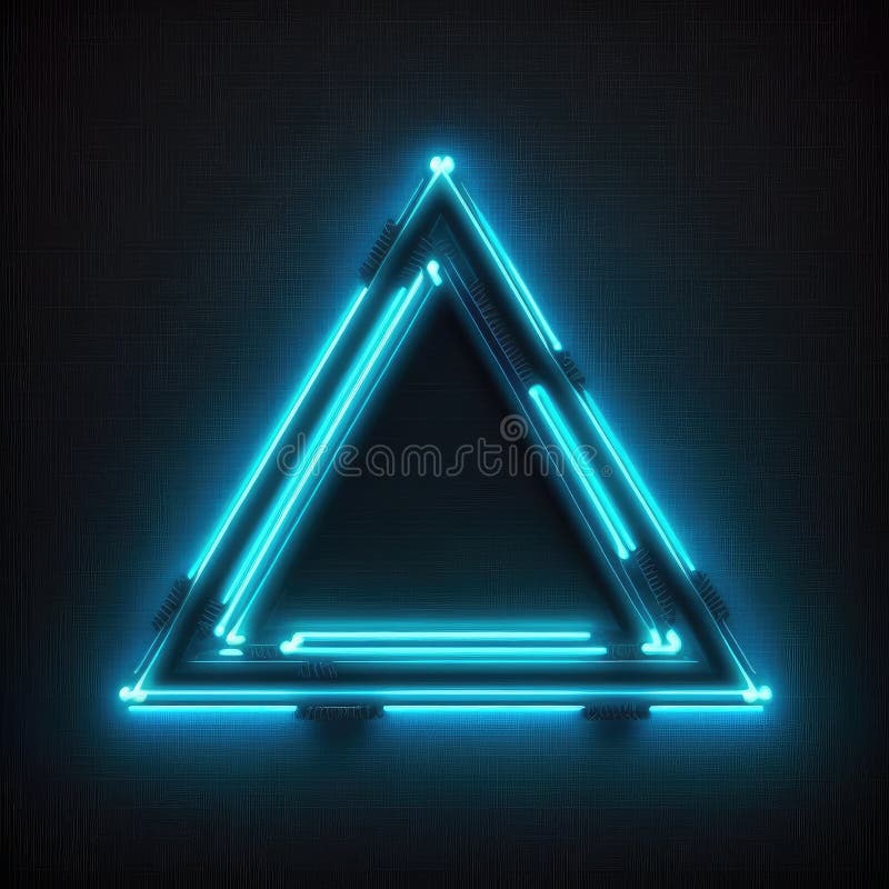 Innovation of Triangle Border Frame with Blue Neon Light Effects. Stock ...