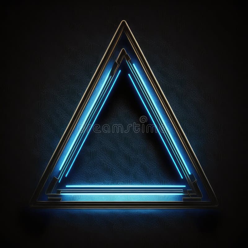 Innovation of Triangle Border Frame with Blue Neon Light Effects. Stock ...