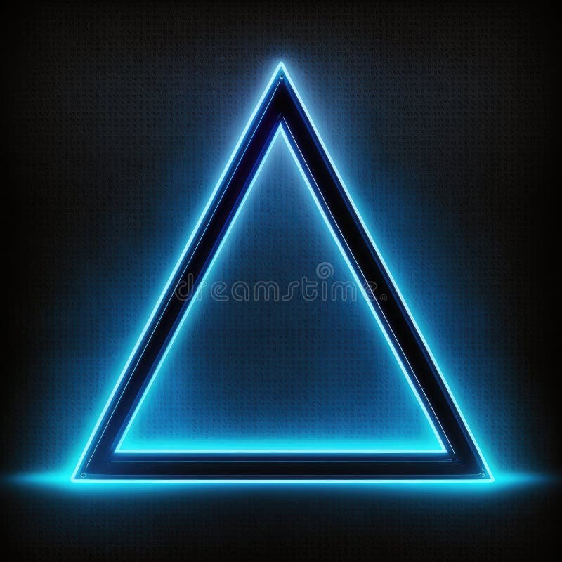Innovation of Triangle Border Frame with Blue Neon Light Effects. Stock ...
