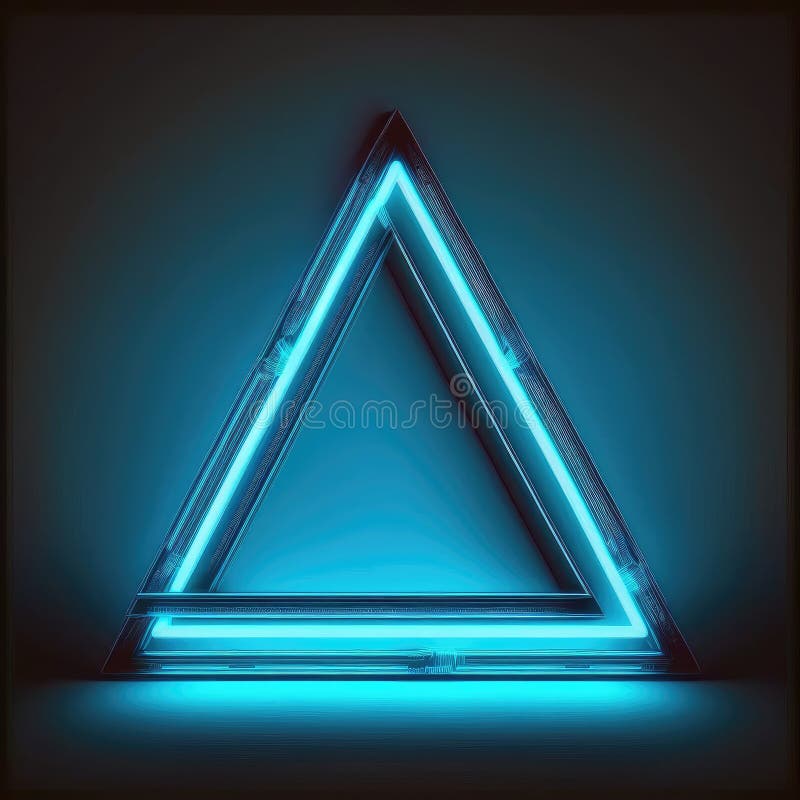 Innovation of Triangle Border Frame with Blue Neon Light Effects. Stock ...