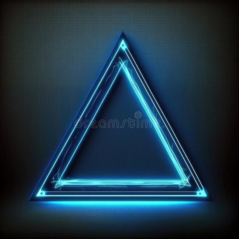 Innovation of Triangle Border Frame with Blue Neon Light Effects. Stock ...