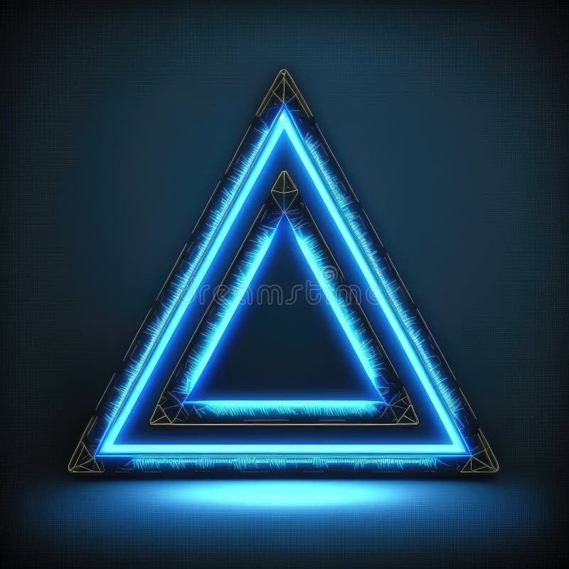 Innovation of Triangle Border Frame with Blue Neon Light Effects. Stock ...