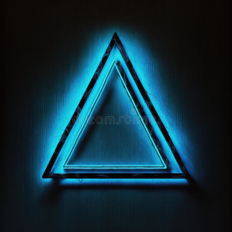 Innovation of Triangle Border Frame with Blue Neon Light Effects. Stock ...