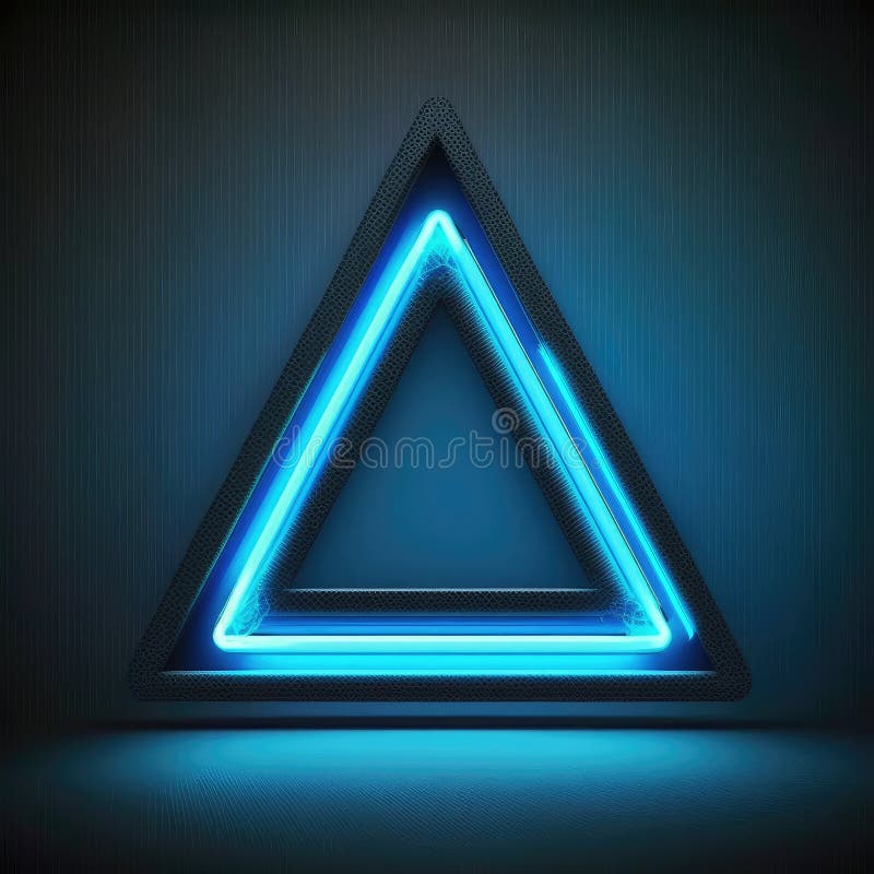 Innovation of Triangle Border Frame with Blue Neon Light Effects. Stock ...