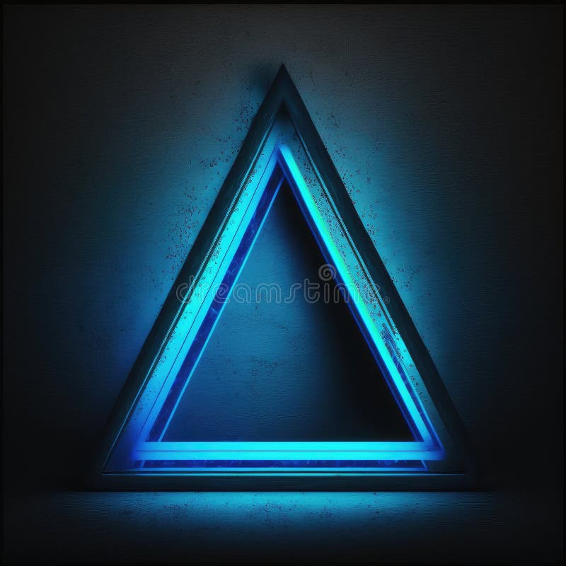 Innovation of Triangle Border Frame with Blue Neon Light Effects. Stock ...