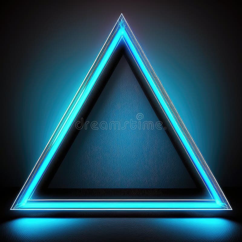 Innovation of Triangle Border Frame with Blue Neon Light Effects. Stock ...