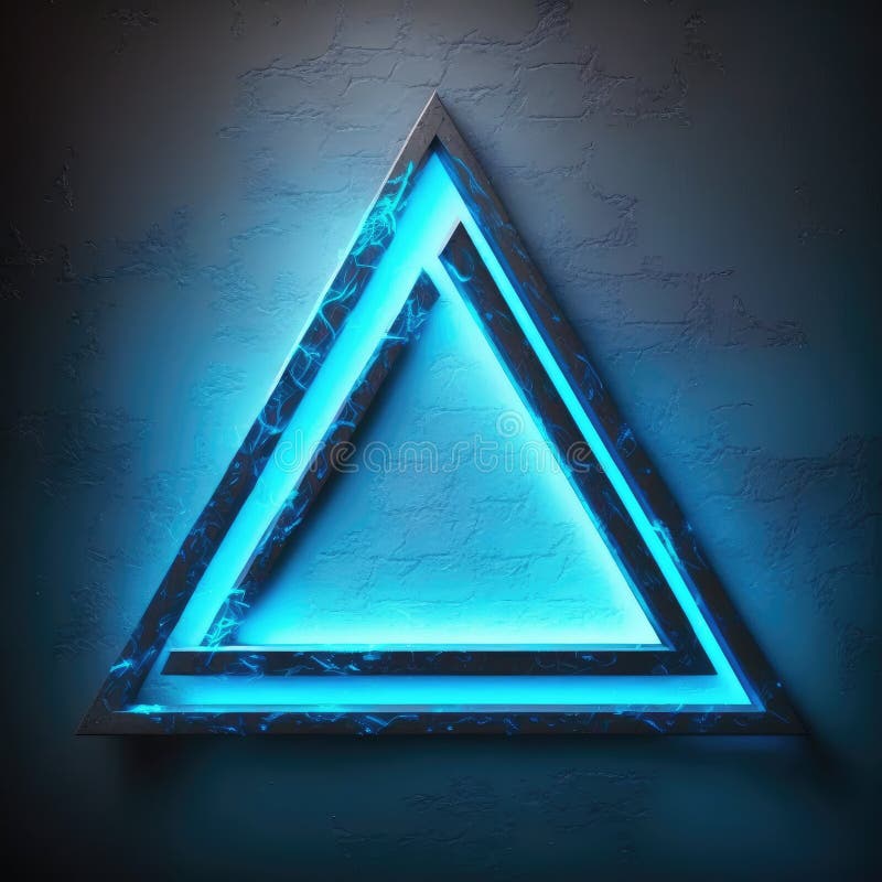 Innovation of Triangle Border Frame with Blue Neon Light Effects. Stock ...