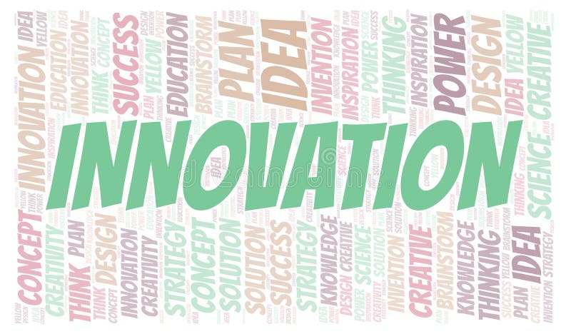 Innovation Typography Word Cloud Create with the Text only. Stock ...