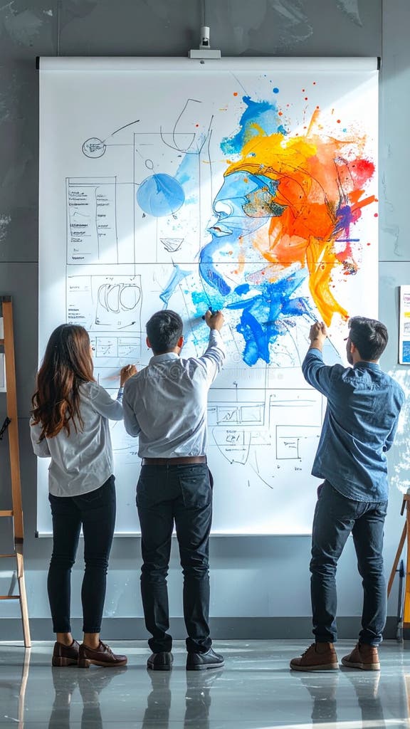 Innovation Unleashed - Teams Creative Brainstorm Stock Illustration - Illustration of ...