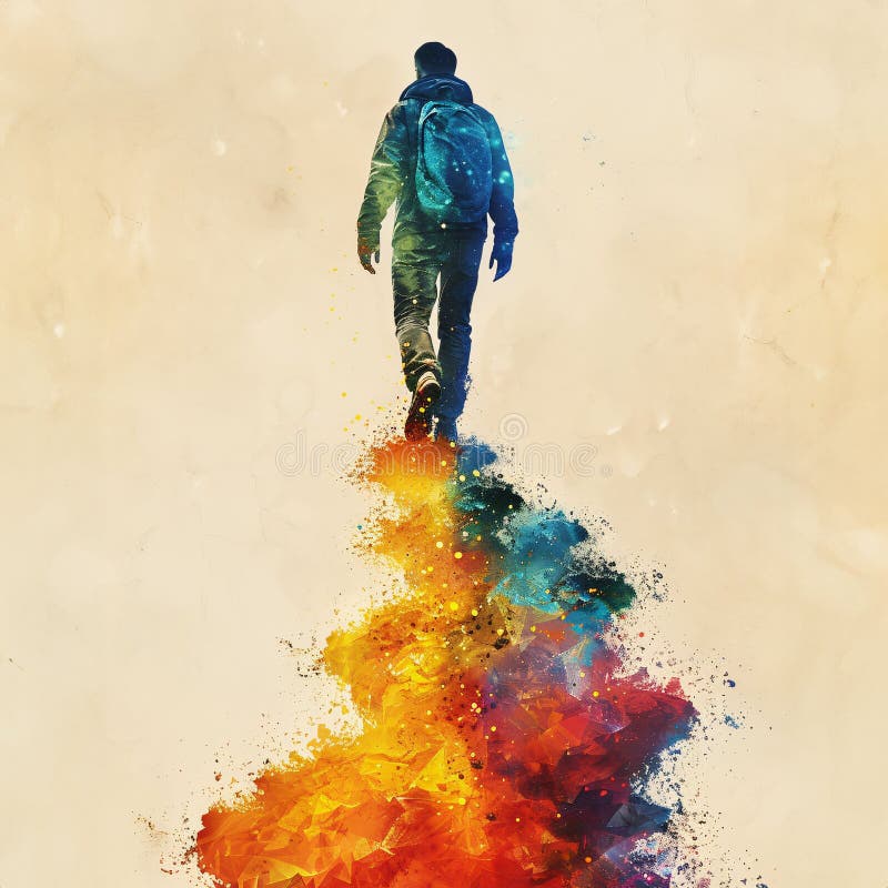 Innovation Unveiled: the Path Forward - a Man Walking Up a Mountain of ...