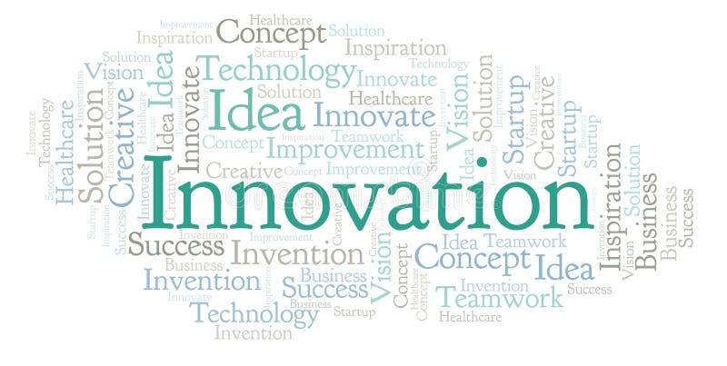 Innovation Word Cloud, Made with Text only Stock Illustration ...