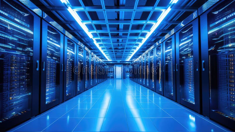 Innovation World Data Center Stock Illustration - Illustration of sleek ...