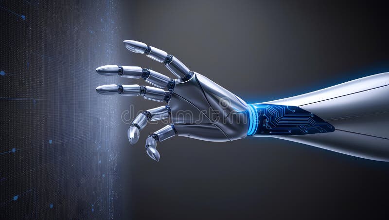 Innovation at Your Fingertips - the Promise of Robot AI Hand Technology Stock Illustration ...