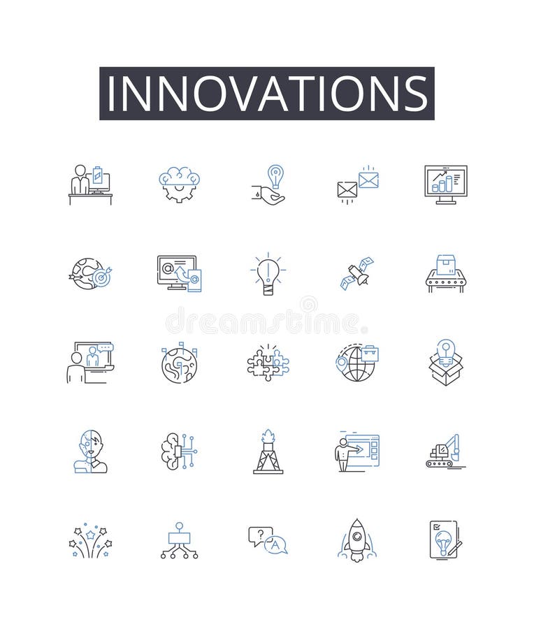 Innovations Line Icons Collection. Advancements, Progressions ...