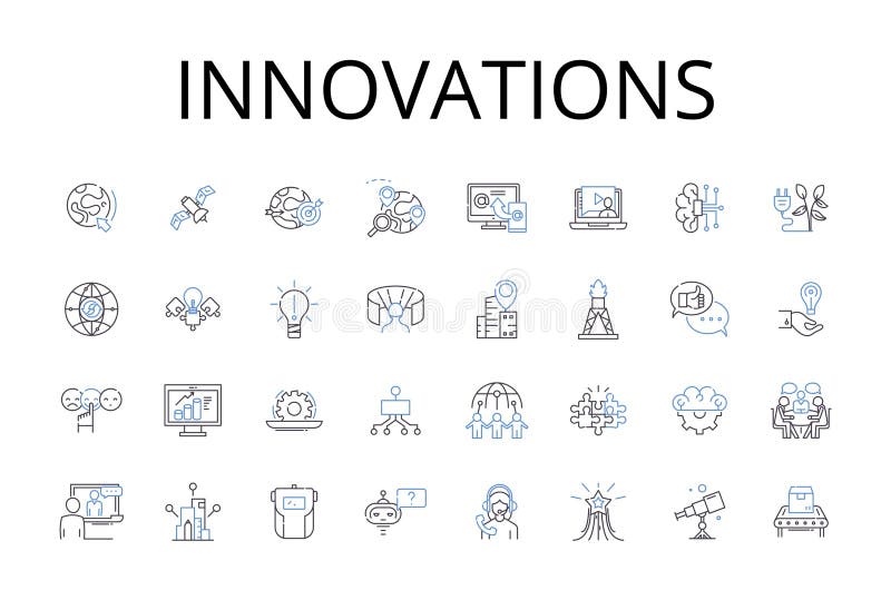 Innovations Line Icons Collection. Advancements, Progressions ...