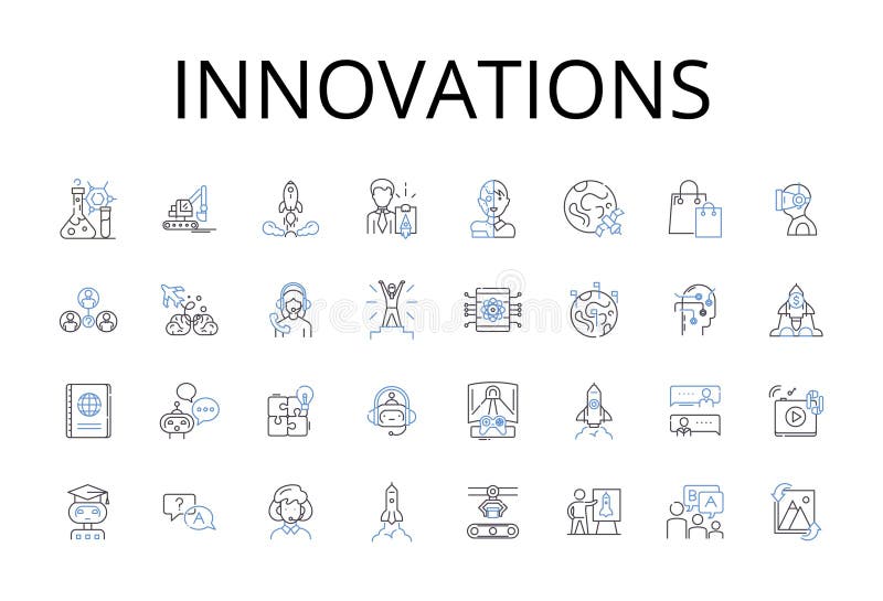 Innovations Line Icons Collection. Advancements, Progressions ...
