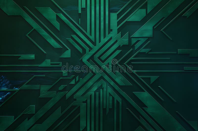 Green Lines Tech Border Abstract Pattern Edge Background Stock ...