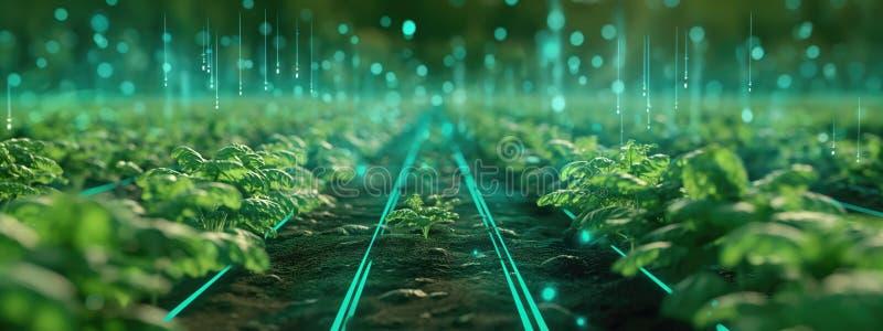 Innovative Agricultural Field Background with AI Technology. Tech Savvy ...