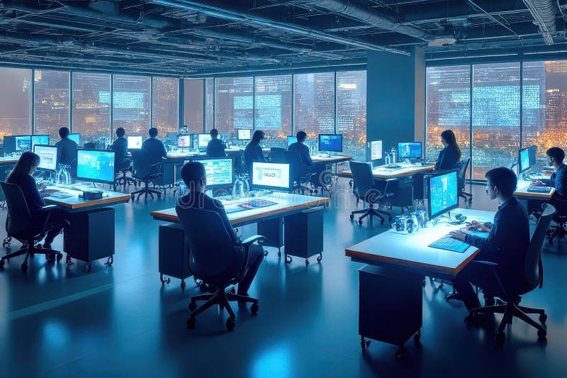 Innovative AI Applications in Workforce Enhancement Stock Illustration ...