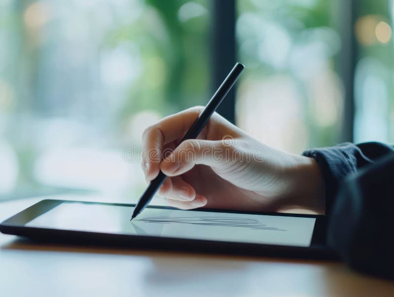 Innovative AI Assisted Digital Sketching with Designers Hand on Tablet ...