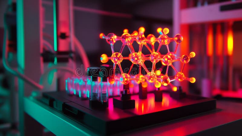 Innovative AI Bio-computer Setup Showcasing Molecular Design and ...