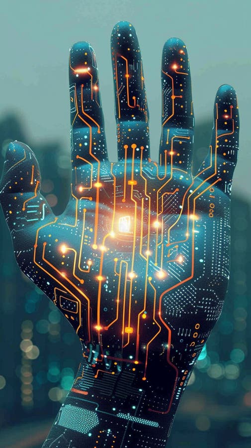 Innovative AI Concept Hand Holding Typography for Artificial ...