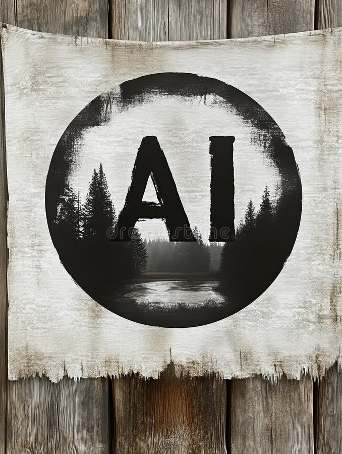 Innovative AI Logo Design Featuring a Circular Emblem with Trees and ...