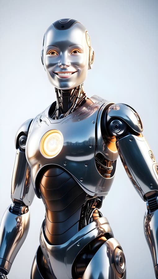 Innovative Ai Robot with Glowing Circuits and Inviting Smile Stock ... Innovative Ai Robot with Glowing Circuits and Inviting Smile Stock ...