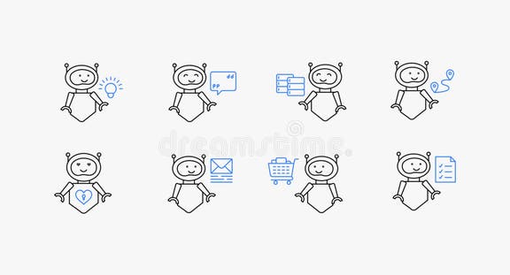 Innovative AI Robot Icons for Creative Projects. AI Robot Illustration ...