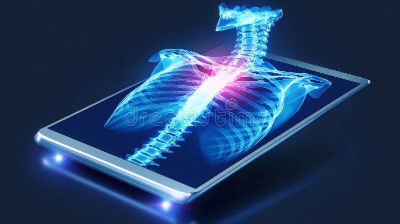 Innovative Ai Technology Displays X-ray of Human Chest and Spine on ...
