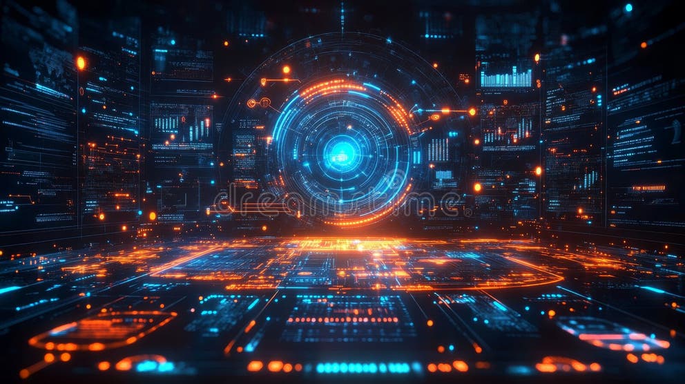 Innovative AI Tools Enhancing Marketing Analytics in a Futuristic Digital Workspace Stock Image ...