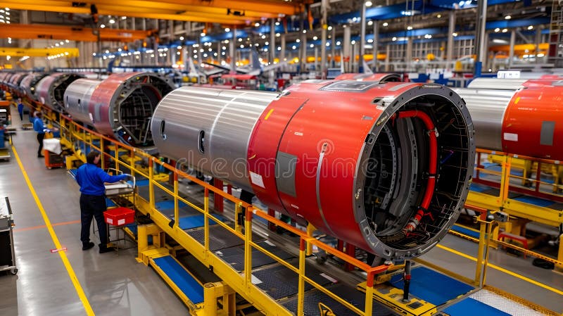 Innovative Aircraft Manufacturing Process Modern Facility Stock Photos ...