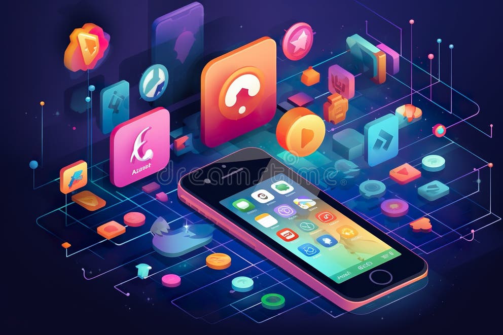 Innovative App Development Process Stock Illustration - Illustration of ...