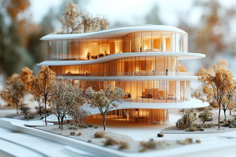 Innovative Architect Showcasing a Model of a Sustainable Building Stock ...