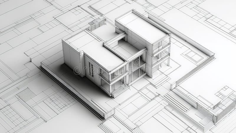 Innovative Architectural Blueprint. Generative AI Stock Image - Image ...