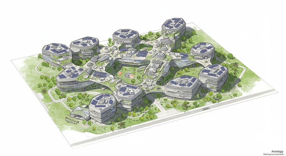 Innovative Architectural Design Featuring a Network of Interconnected ...